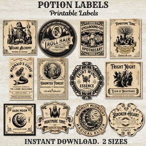 Potion Labels Digital,potion Labels Printable,wizard Potion Labels ...