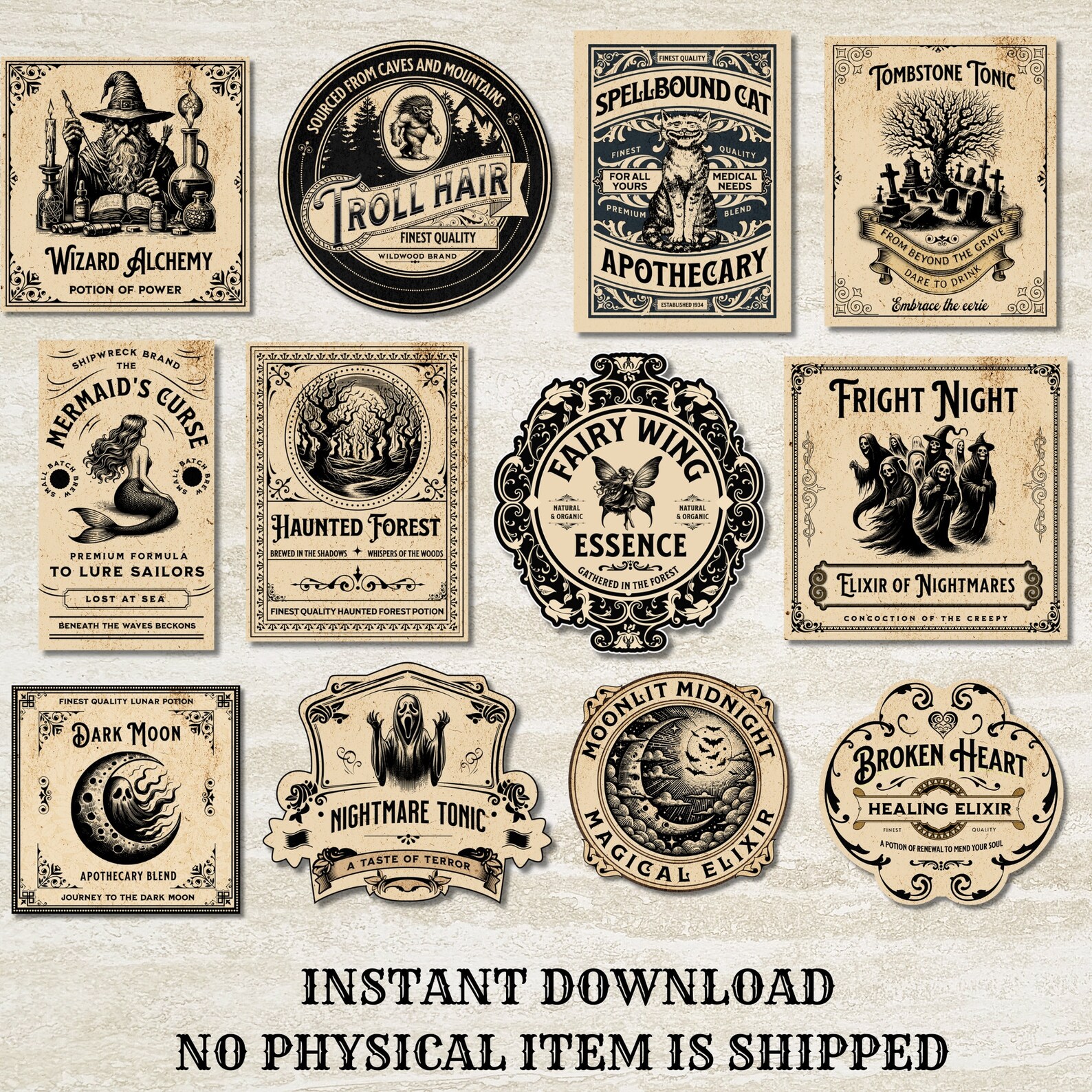 Potion Labels Digital,potion Labels Printable,wizard Potion Labels ...