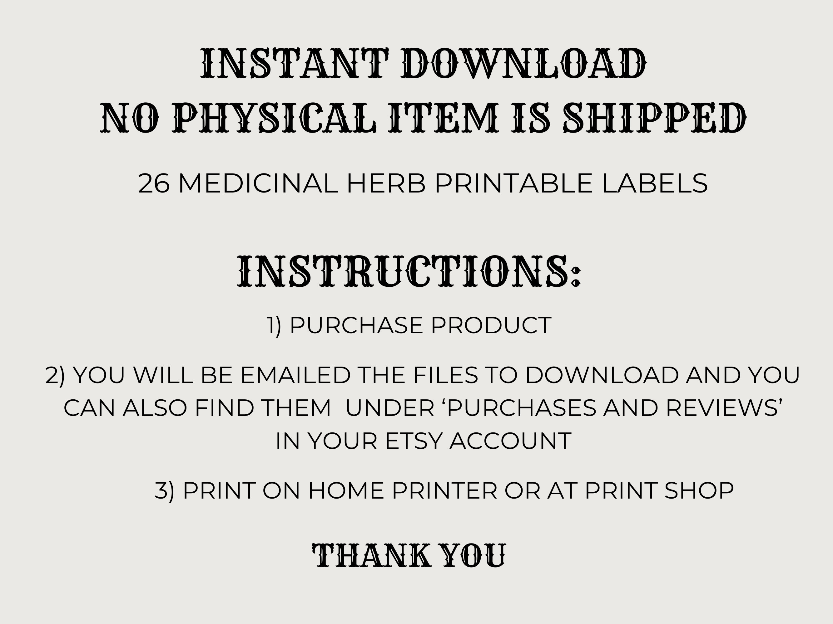 Medicinal Herbs Labels Printable, Herb Apothecary Labels, Vintage ...