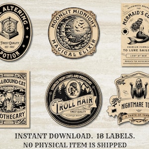 Potion Labels Digital,potion Labels Printable,wizard Potion Labels ...
