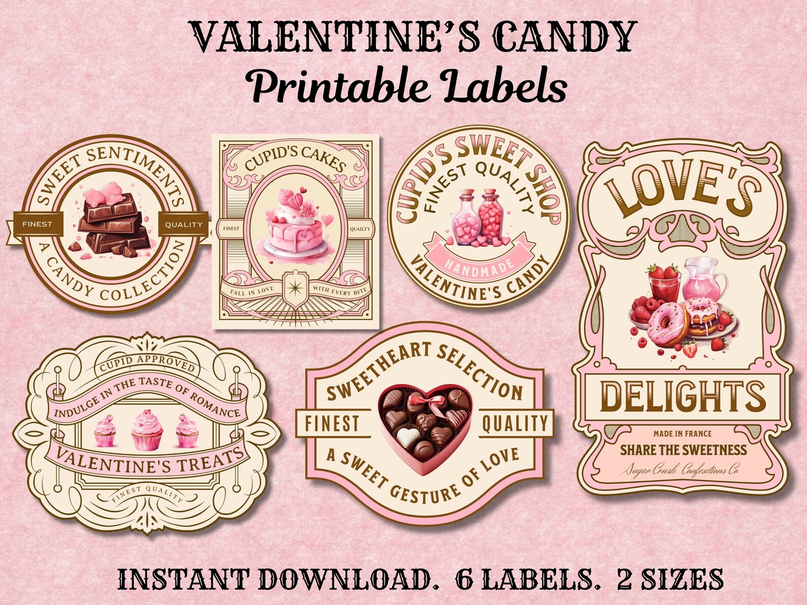 Vintage Valentines Candy Labels Printable Labels Jar Labels Bottle, Old ...