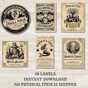 Potion Labels Digital,potion Labels Printable,wizard Potion Labels ...