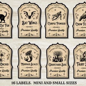 MINI Potion Labels, MINI Apothecary Labels, Small Potion Labels ...