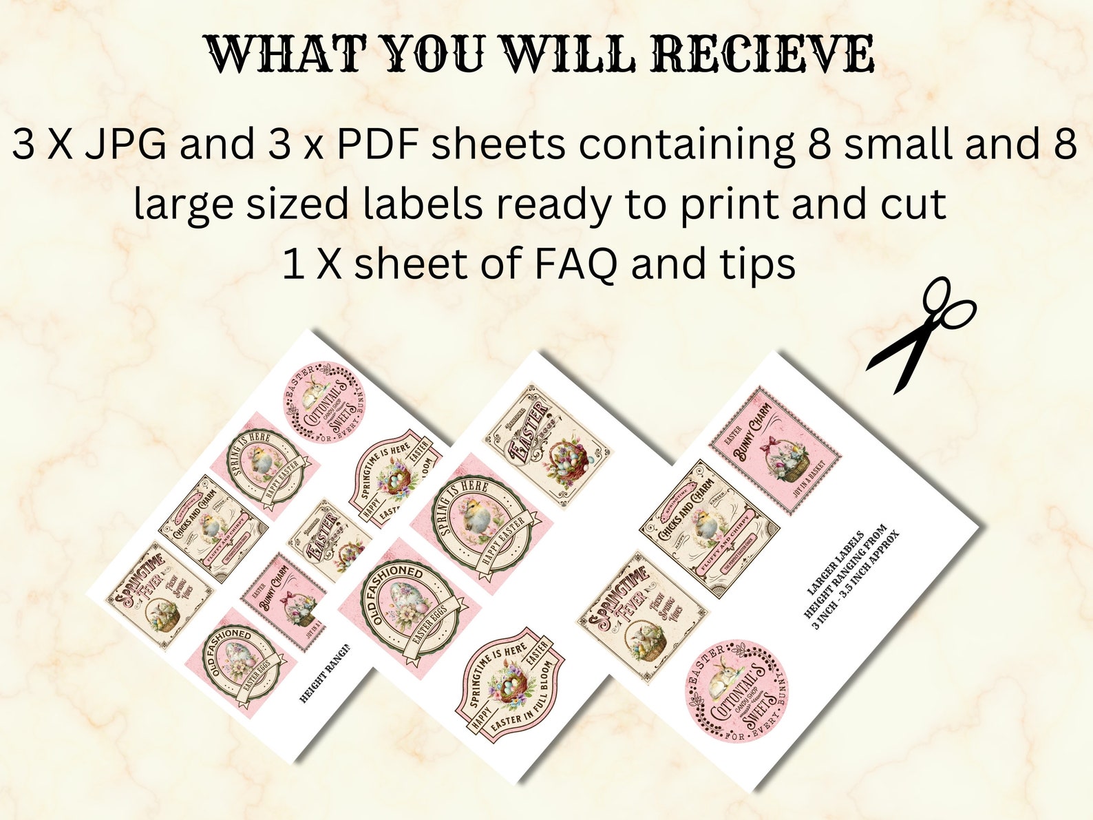 Vintage Easter Labels Printable Labels, Easter Jar Labels, Spring ...