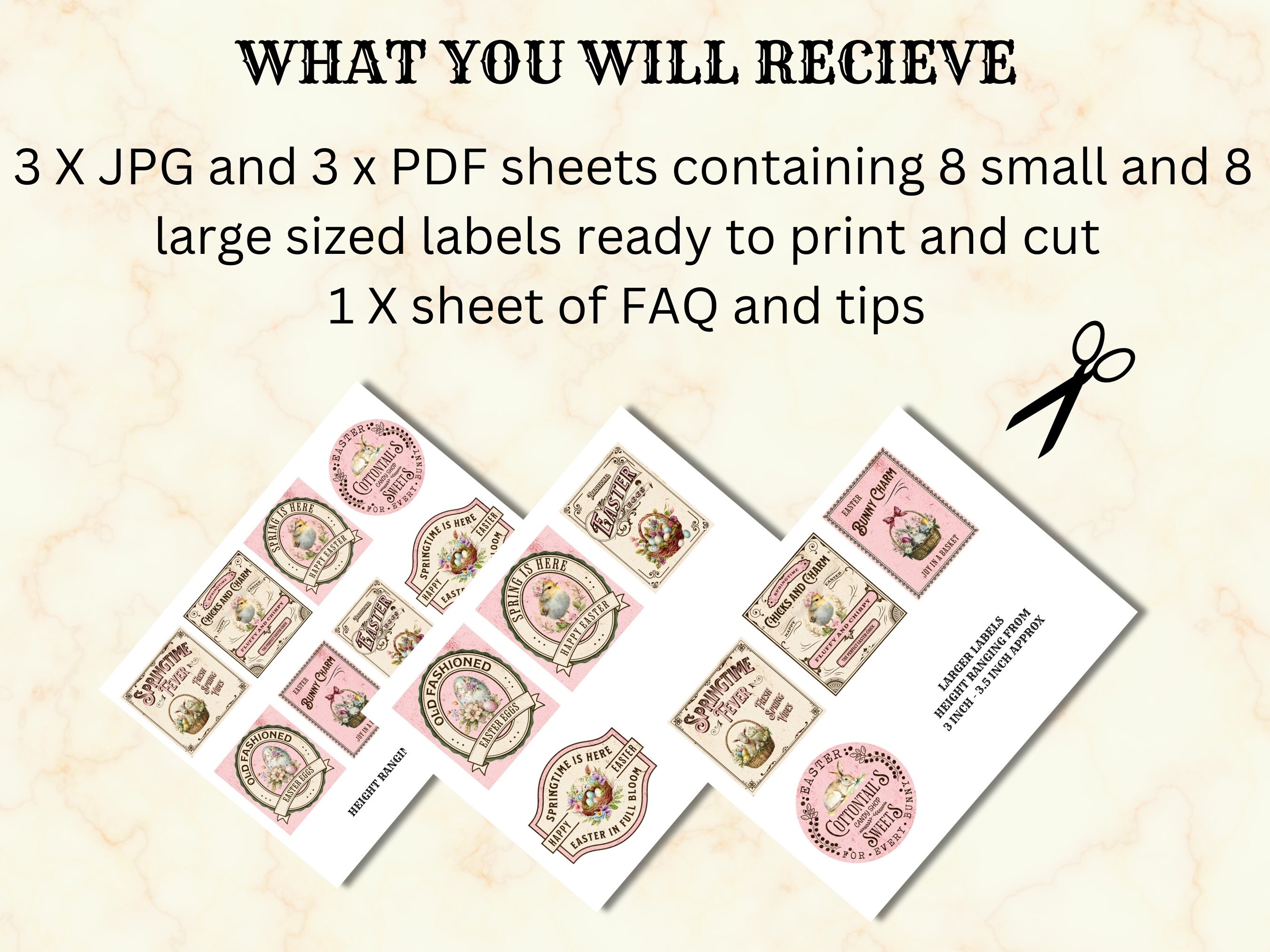 Vintage Easter Labels Printable Labels, Easter Jar Labels, Spring ...