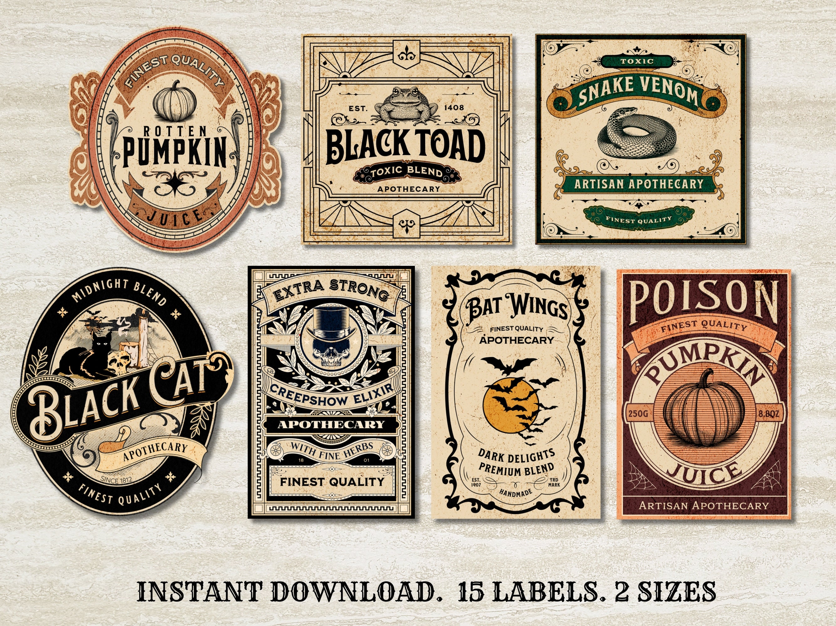 Potion Labels Digital,potion Labels Printable,halloween Potion Labels ...