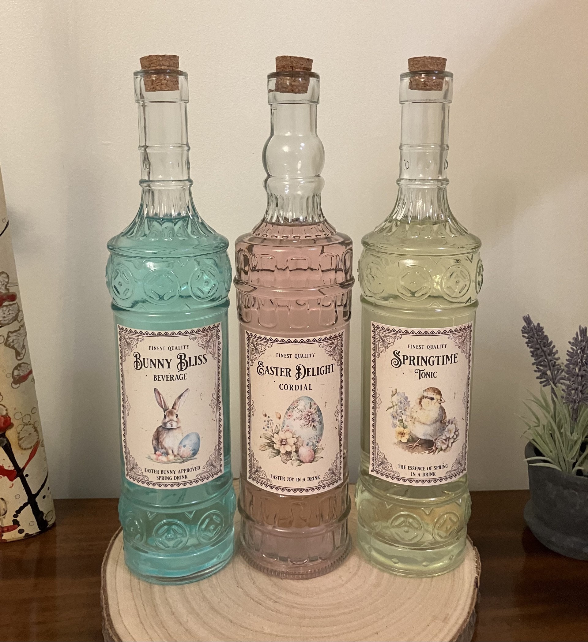 Vintage Easter Bottle Labels Drink Labels, Spring Drink Bottle Labels ...