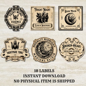 Potion Labels Digital,potion Labels Printable,wizard Potion Labels ...