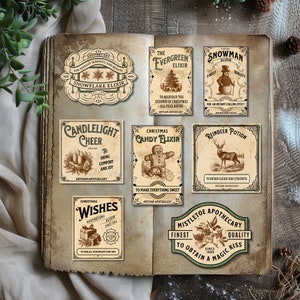 Christmas Potion Labels, Christmas Apothecary Labels, Magic Potion ...