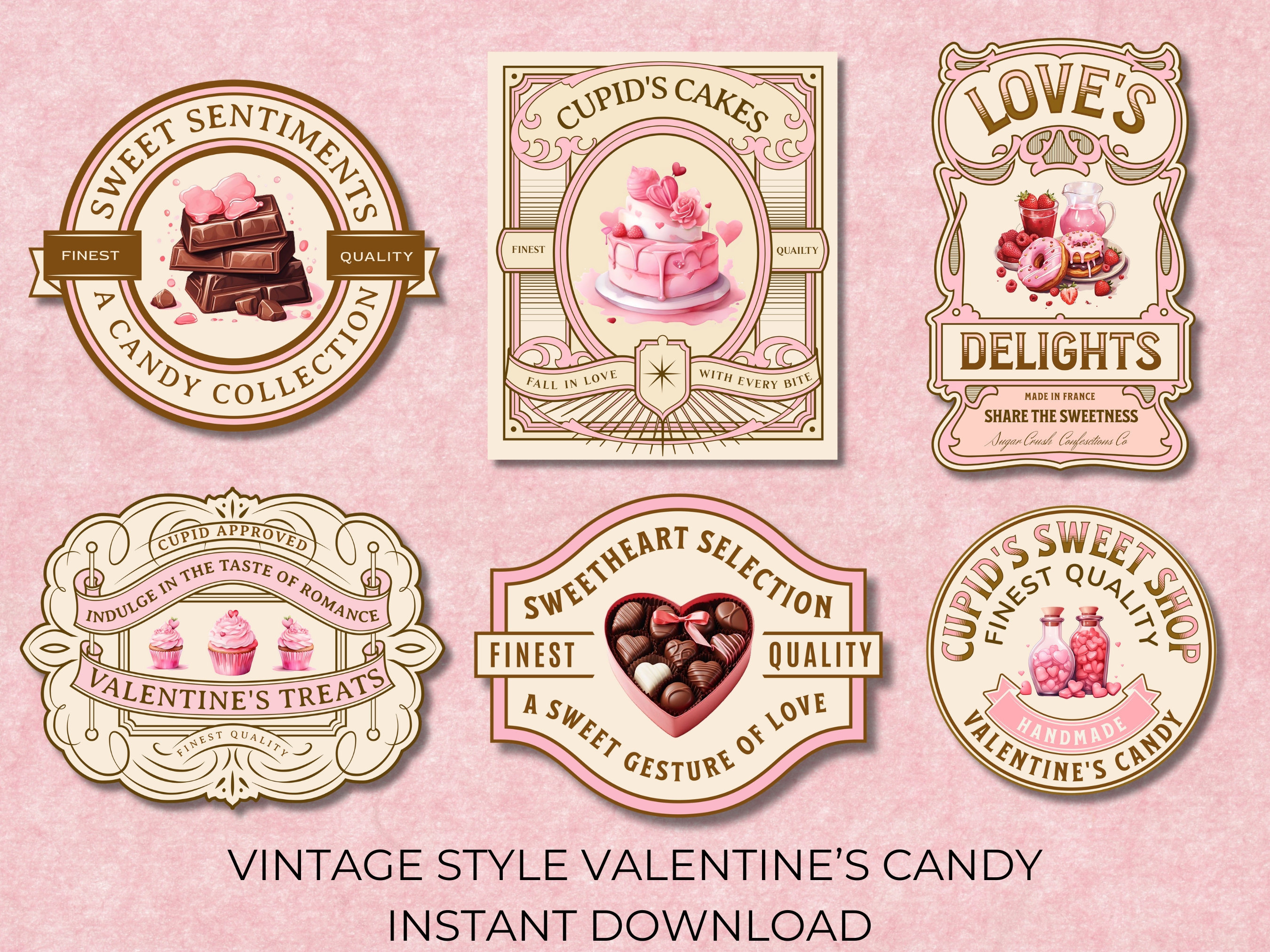 Vintage Valentines Candy Labels Printable Labels Jar Labels Bottle, Old ...