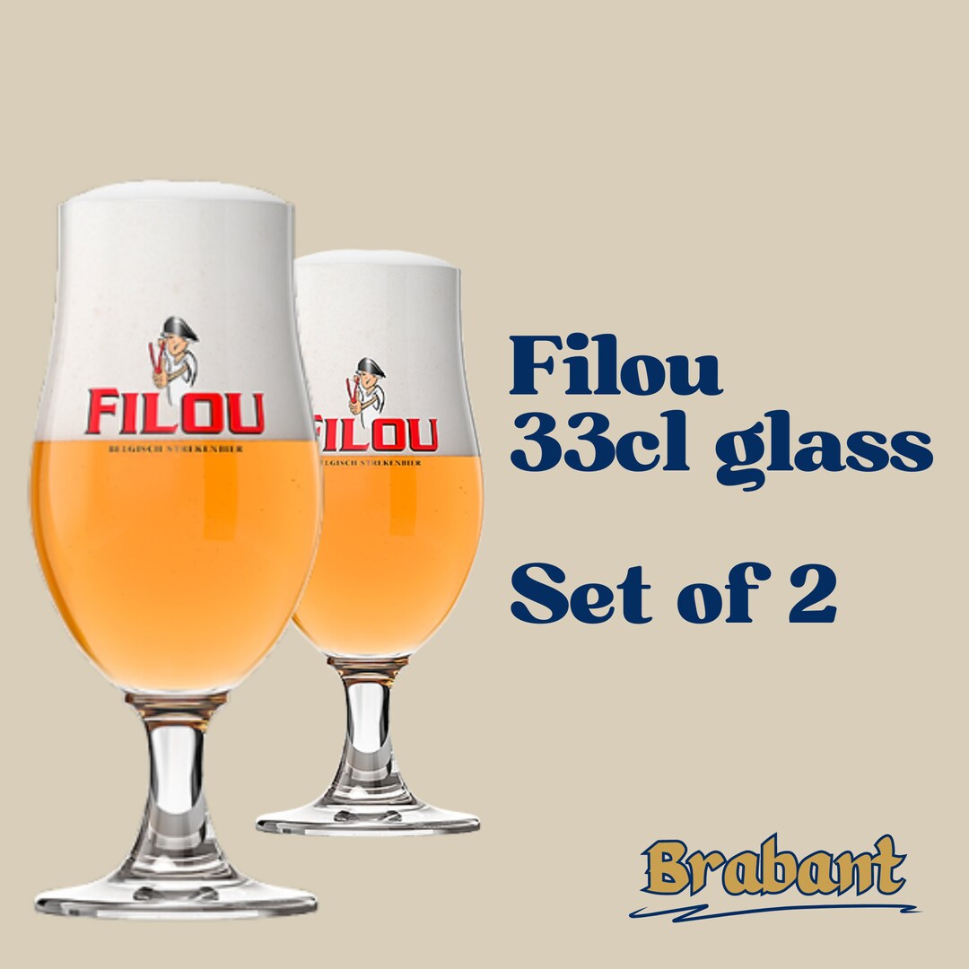Filou 33-50cl Tall Belgian Beer Tulip Glass - Set of 2 - Etsy