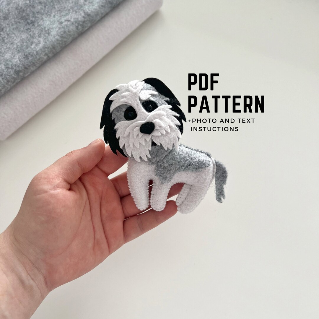 Dog Sewing PDF Pattern Digital Instant Download Pattern Felt Animal ...