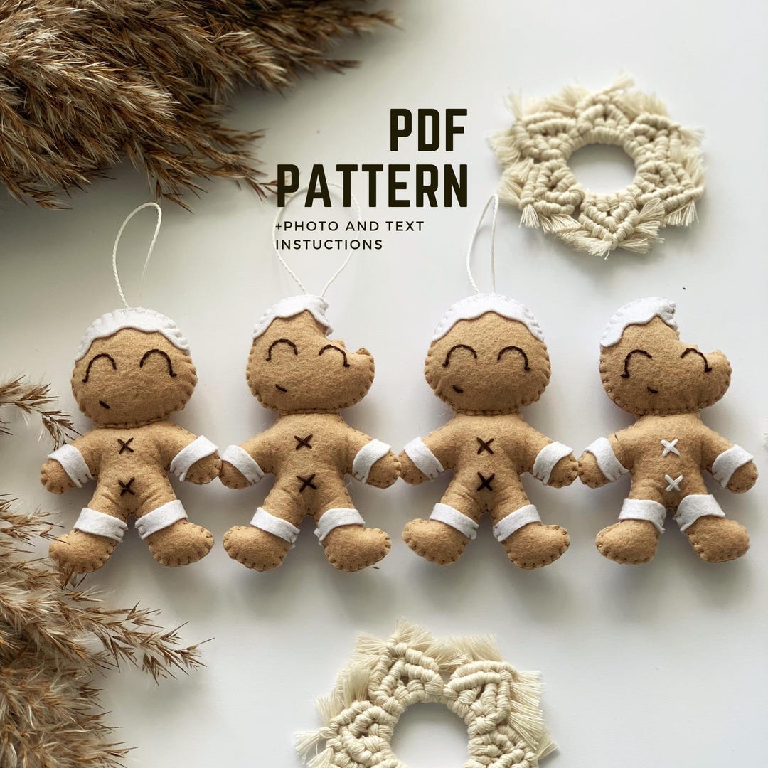 Felt Gingerbread Man PDF Pattern & Sewing Tutorial - Etsy