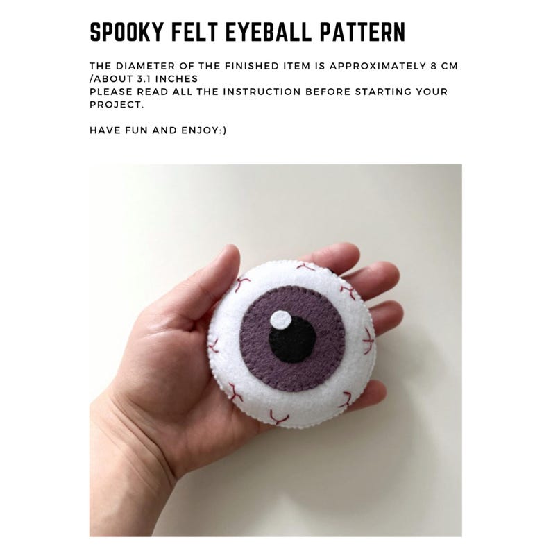Spooky Felt Eyeball Sewing Pattern: DIY Halloween Eye Ornament (PDF ...