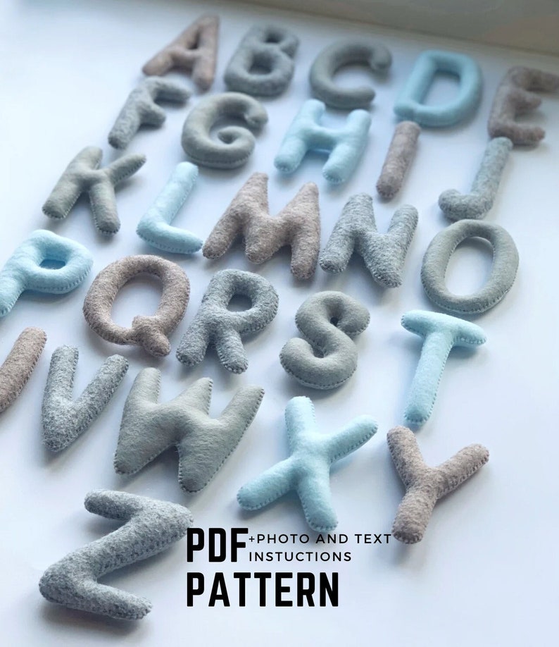 Digital Sewing Pattern Felt Alphabet Sewing Pattern ABC Handmade ...