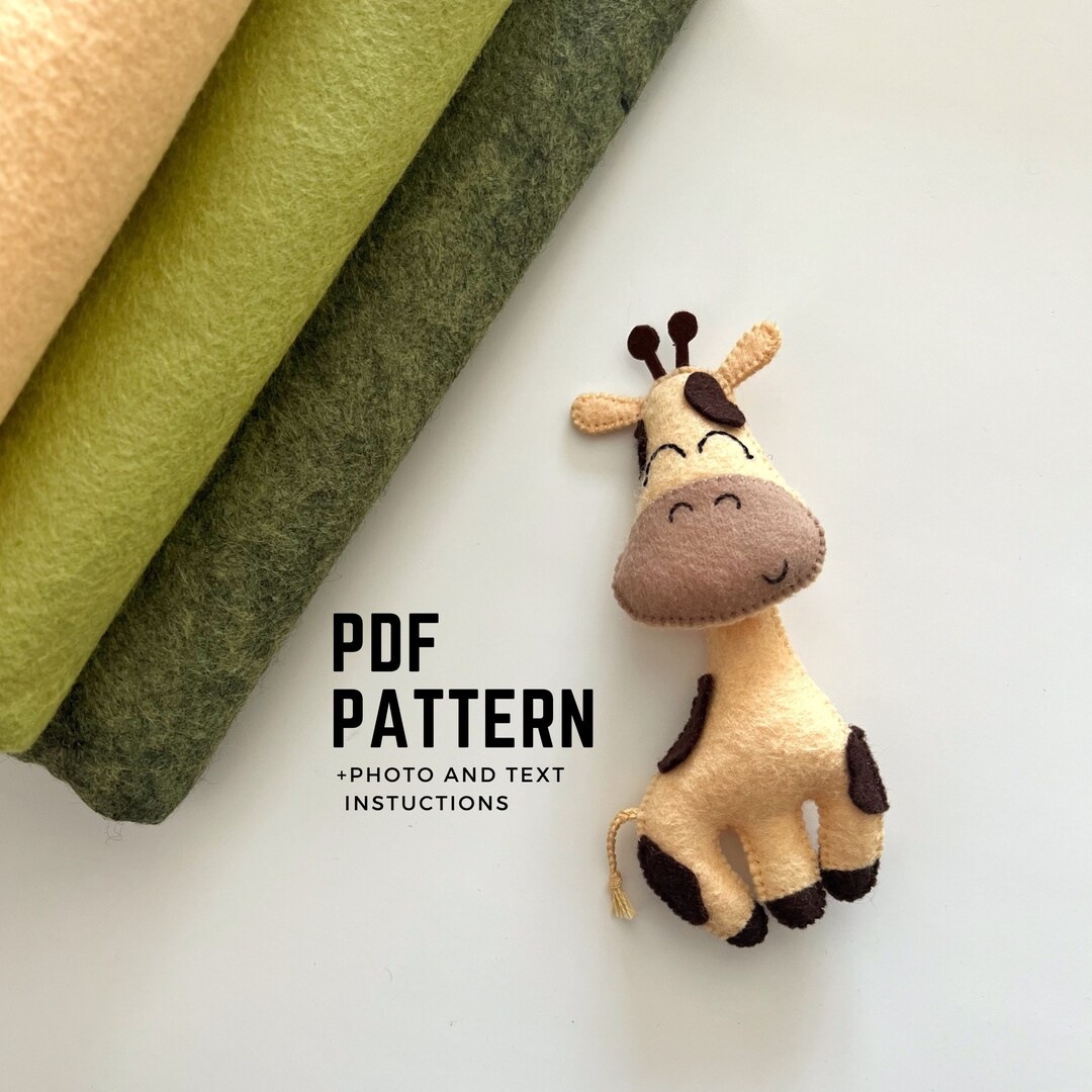Digital Pattern Giraffe Sewing Pattern Felt Stuffed Animal Ornament ...
