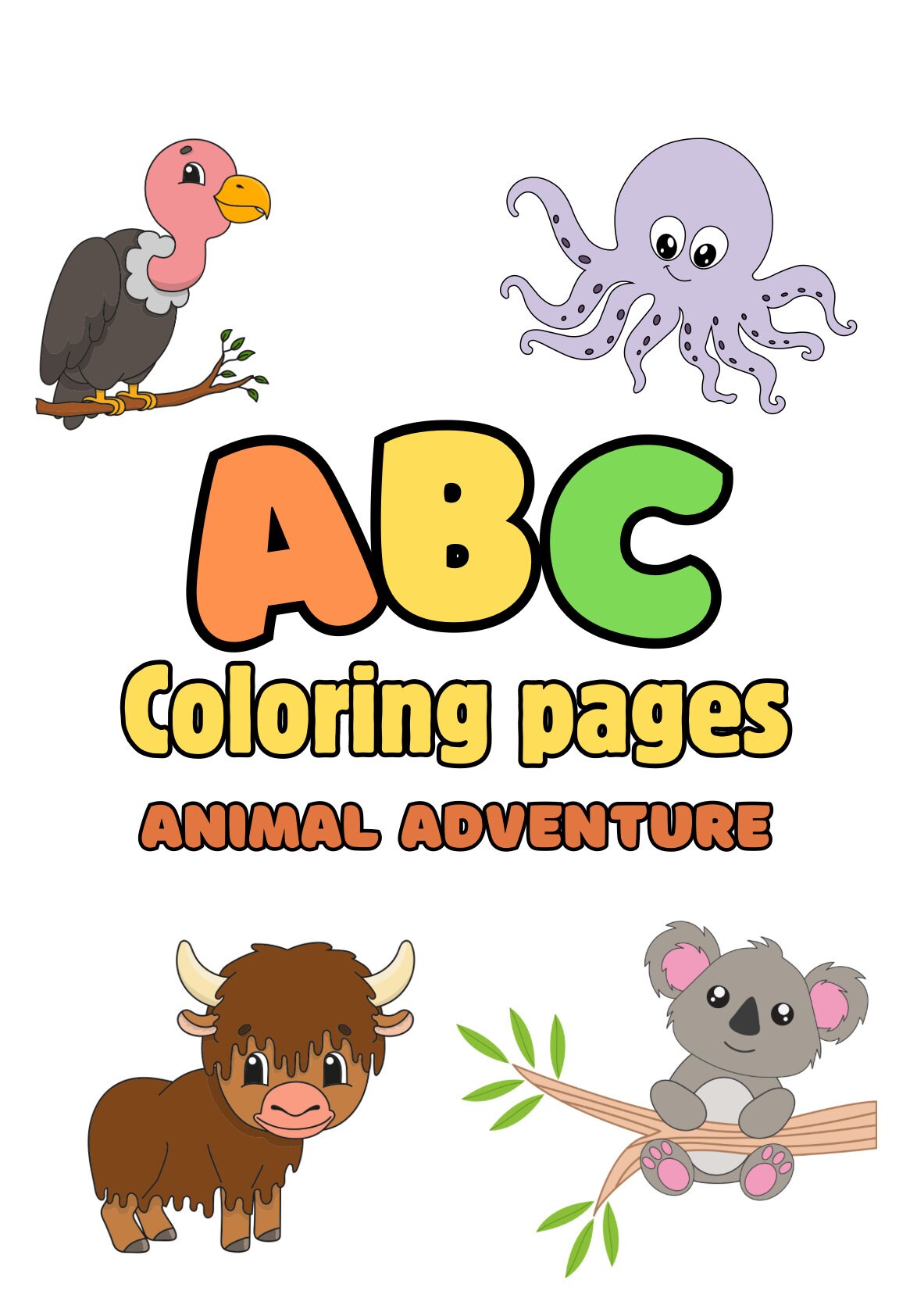 Alphabet With Animals Coloring Pages Preschool Activity Printable ...