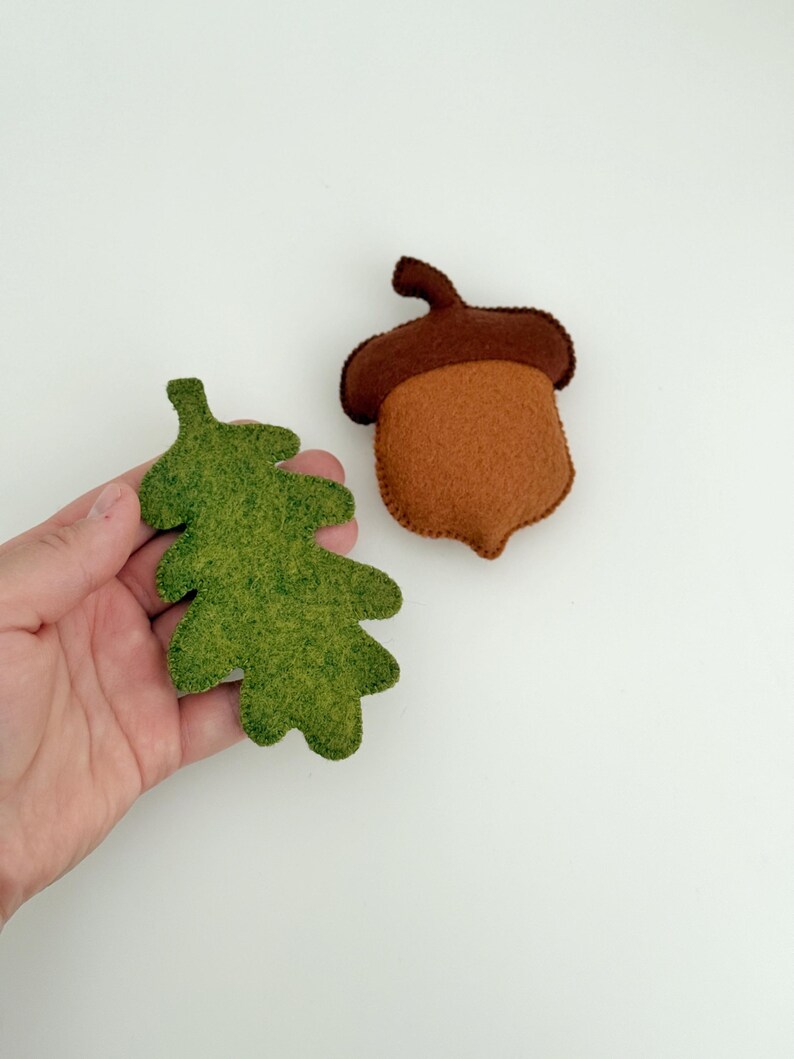 Acorn and Leaf Sewing Pattern PDF DIY Fall Decor, Autumn Felt Ornament ...