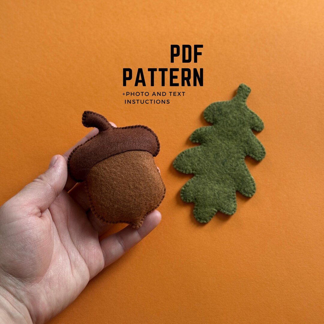 Felt Acorn and Leaf Sewing Pattern: DIY Fall Ornaments (PDF Pattern) - Etsy