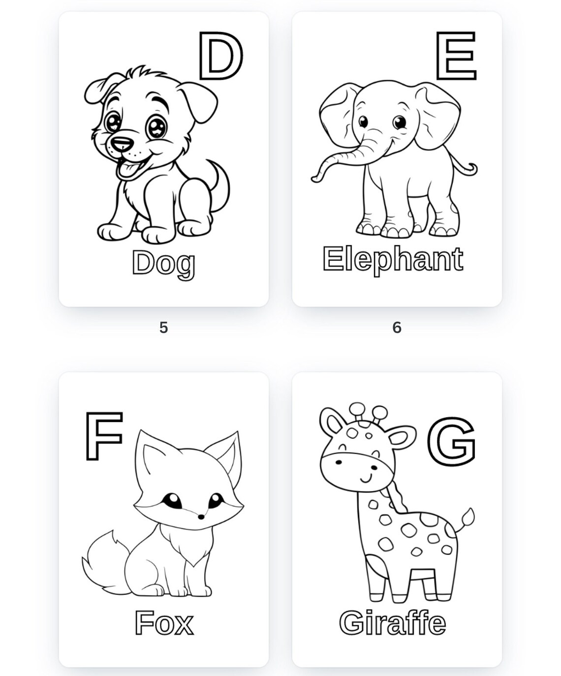 Alphabet With Animals Coloring Pages Preschool Activity Printable ...
