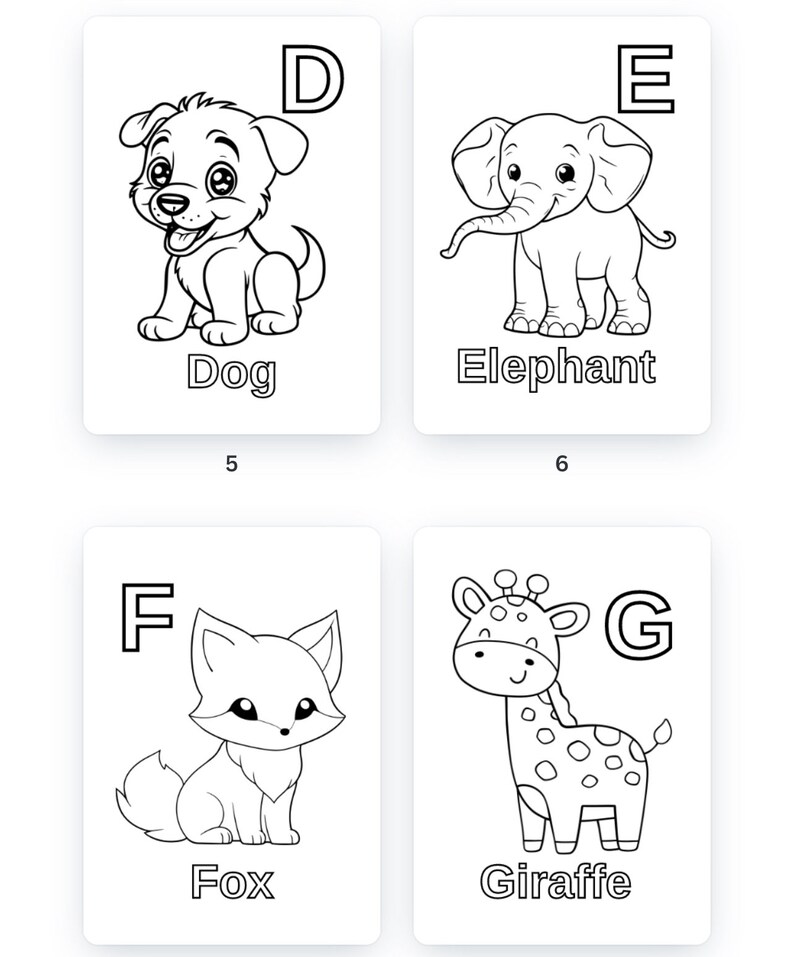 Alphabet With Animals Coloring Pages Preschool Activity Printable ...