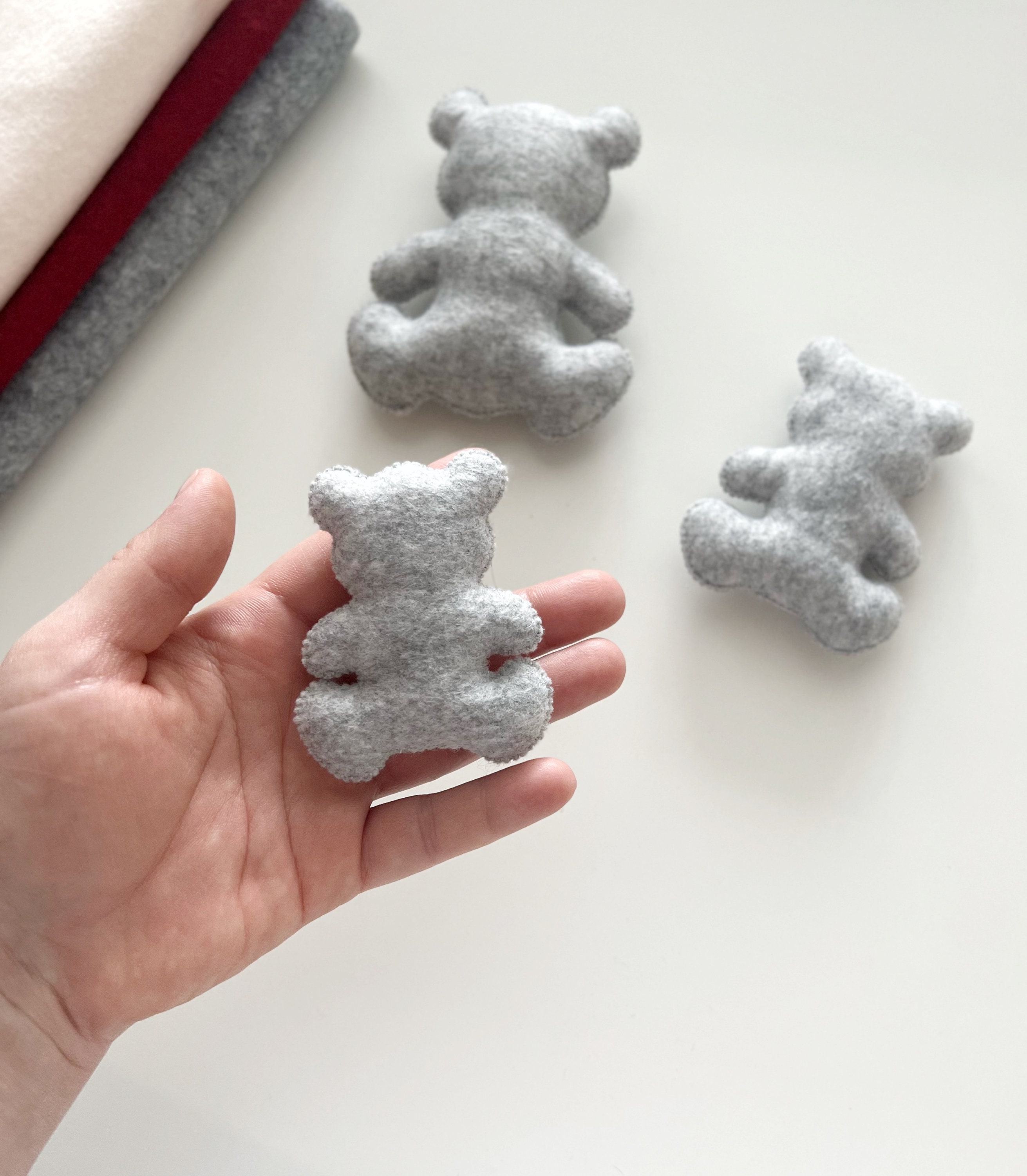 Bear Shape Digital Sewing Pattern Set of 3 Sizes Felt Bear PDF Instant ...