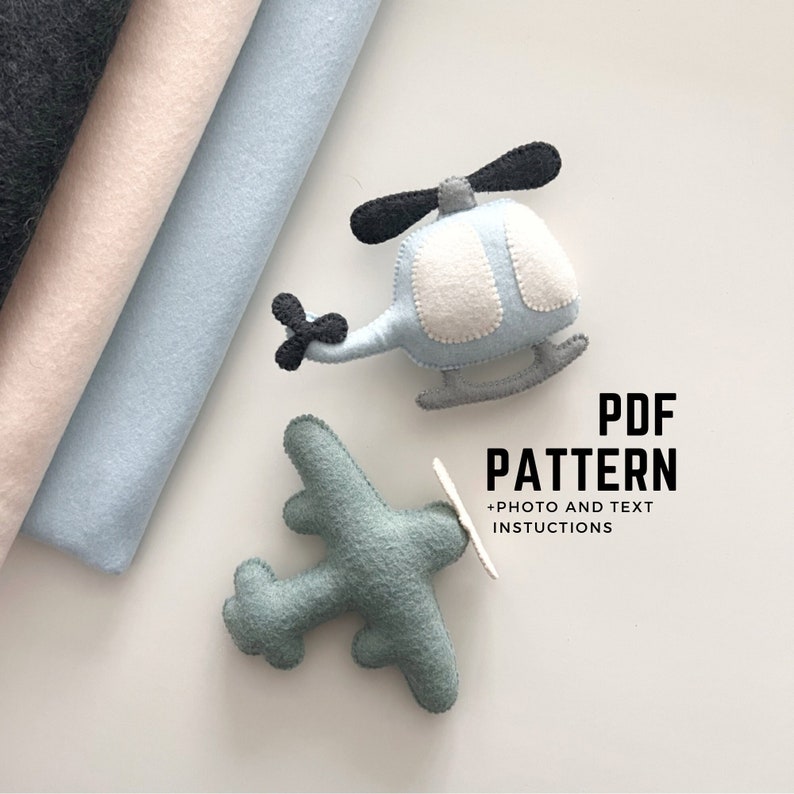 SET OF 2 Sewing PDF Patterns Plane and Helicopter Sewing Patterns ...