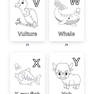 Alphabet With Animals Coloring Pages Preschool Activity Printable ...