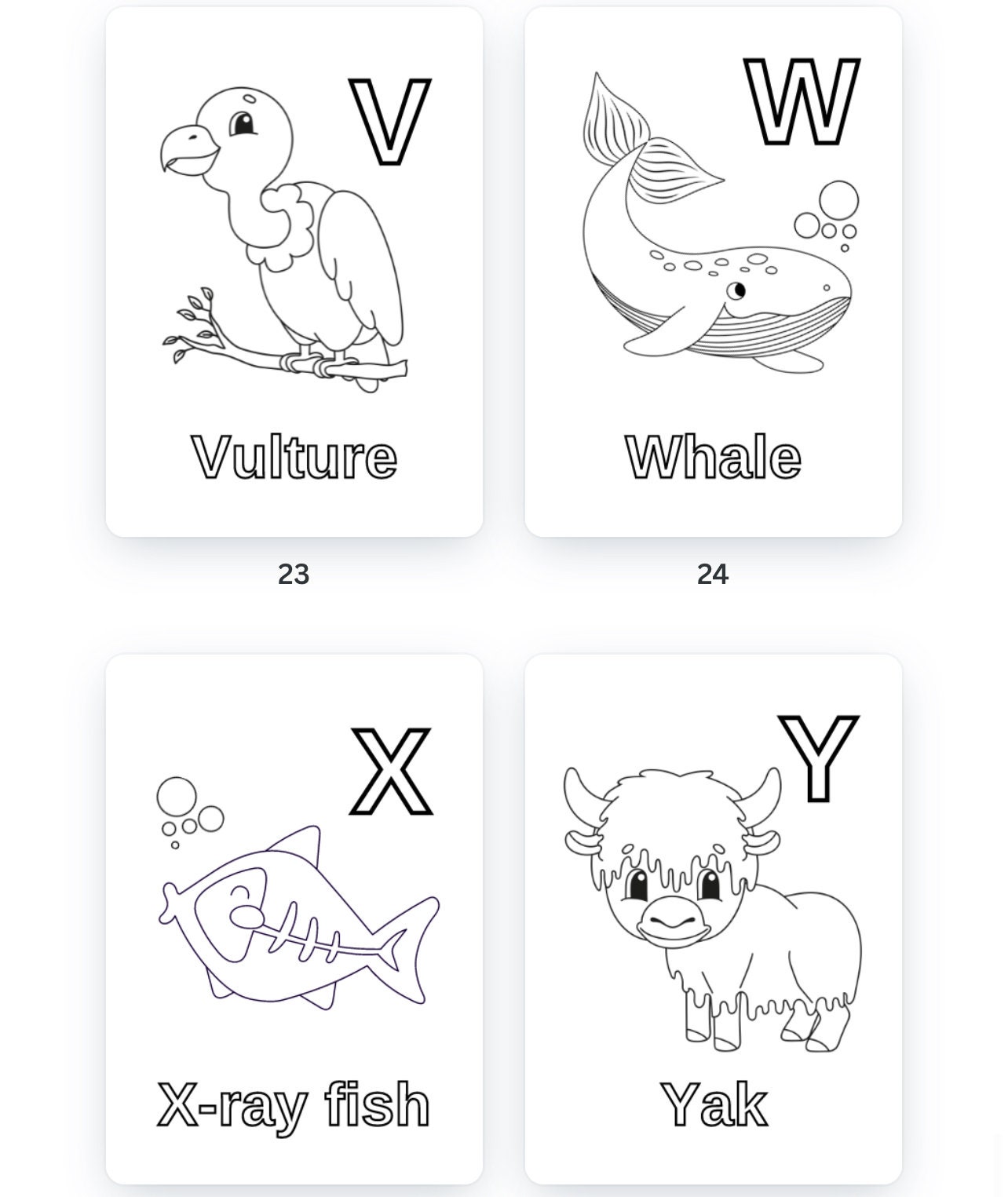Alphabet With Animals Coloring Pages Preschool Activity Printable ...