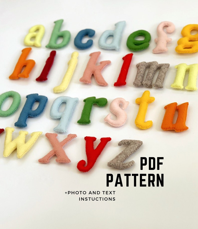 Digital Sewing Pattern ABC Felt Plush Sewing Pattern Alphabet Handmade ...