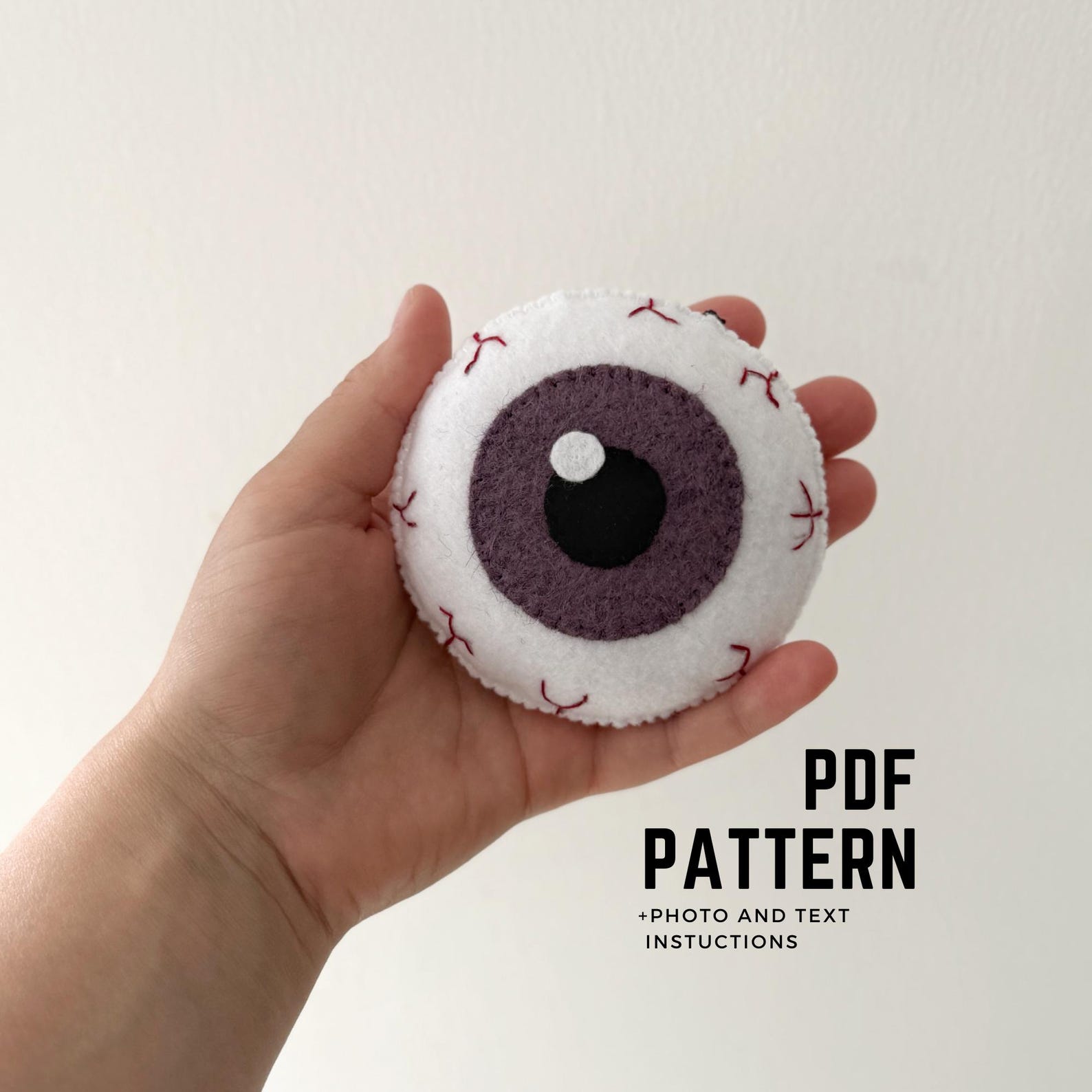 Spooky Felt Eyeball Sewing Pattern: DIY Halloween Eye Ornament (PDF ...