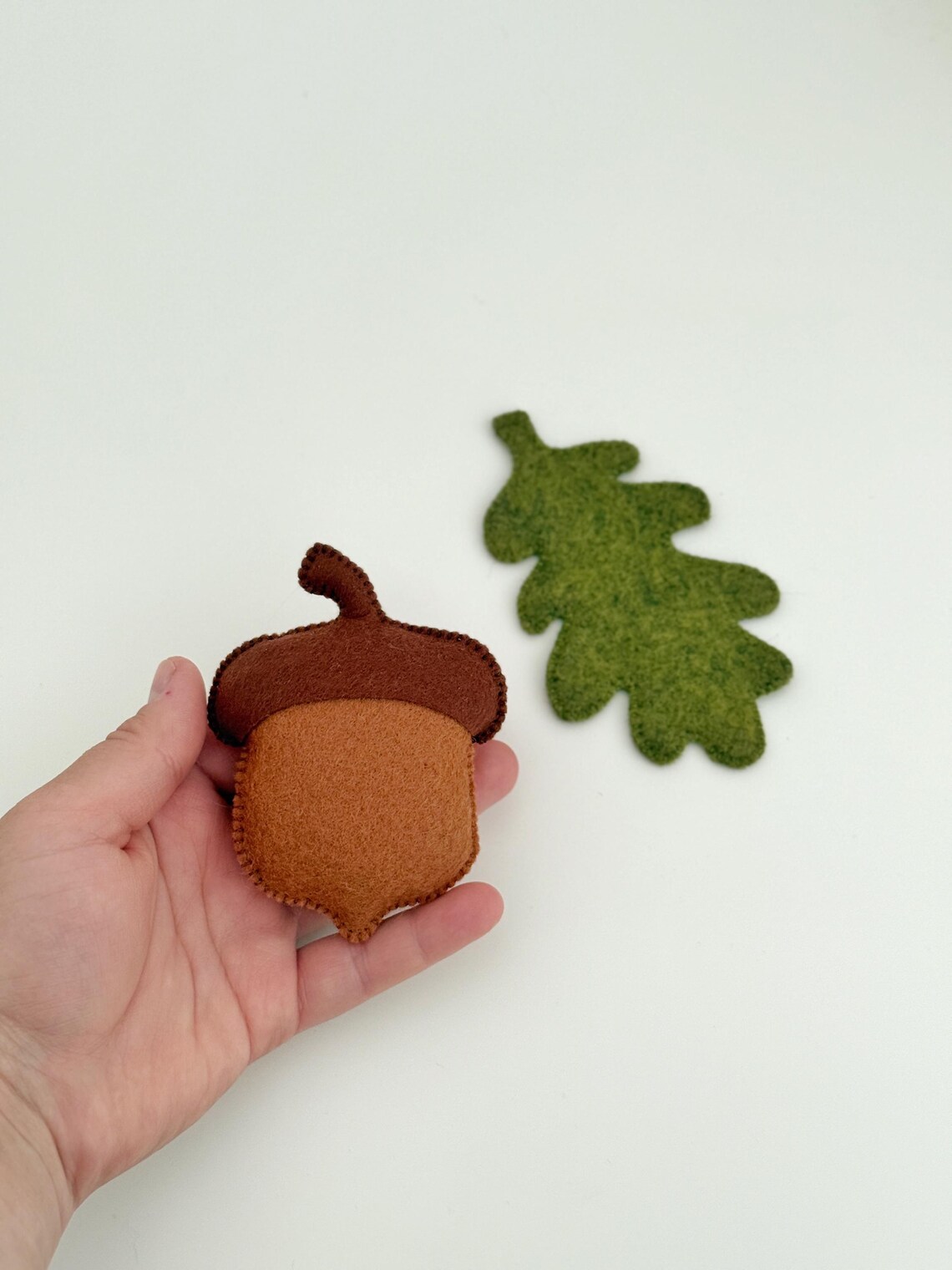 Acorn and Leaf Sewing Pattern PDF DIY Fall Decor, Autumn Felt Ornament ...