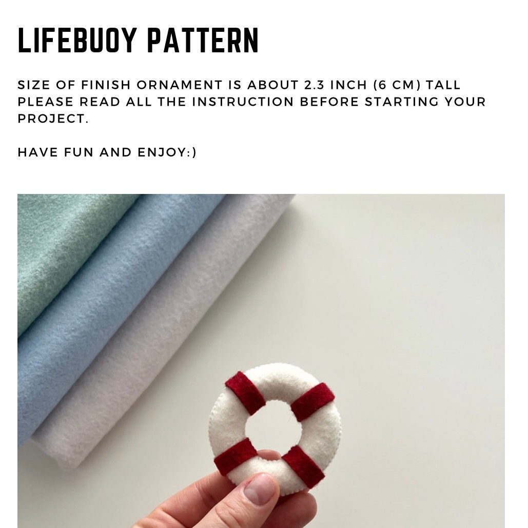 Felt Lifebuoy Sewing Pattern: Beginner Friendly DIY Toy (PDF Pattern ...