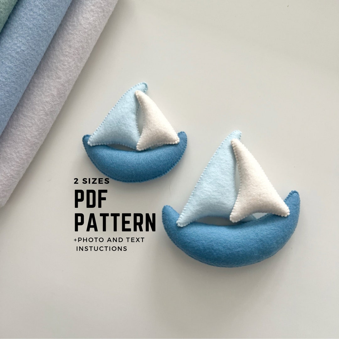 Boats PDF Pattern 2 Sizes Set Digital Beginner Sewing Patterns Ocean Theme Felt Ornaments ...