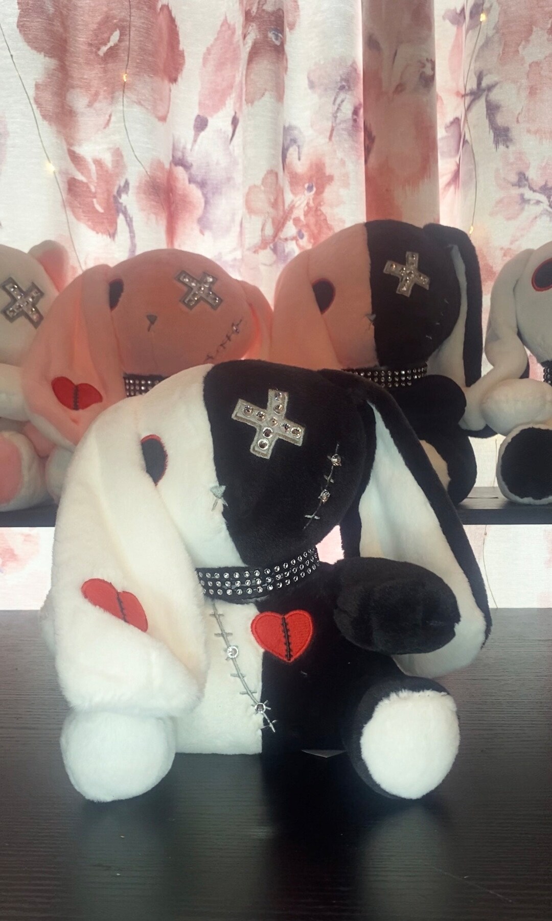 Bedazzled Gothic Rabbit Plush Stash Jar, Animal Doll Stuffed Toy, Mason ...