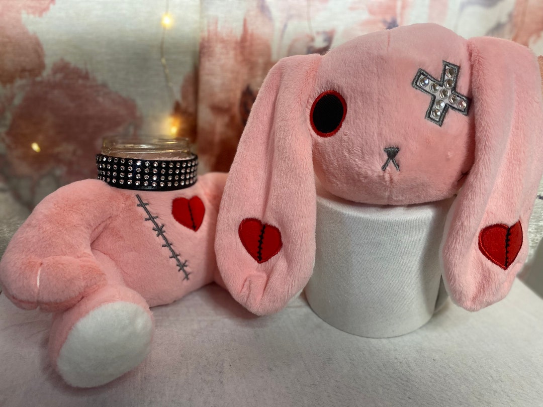 Bedazzled Gothic Rabbit Plush: Stash Jar Doll (8oz) - Etsy