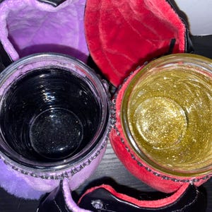 Bedazzled Gothic Cat Plush Stash Jar, Animal Doll Stuffed Toy, Mason ...