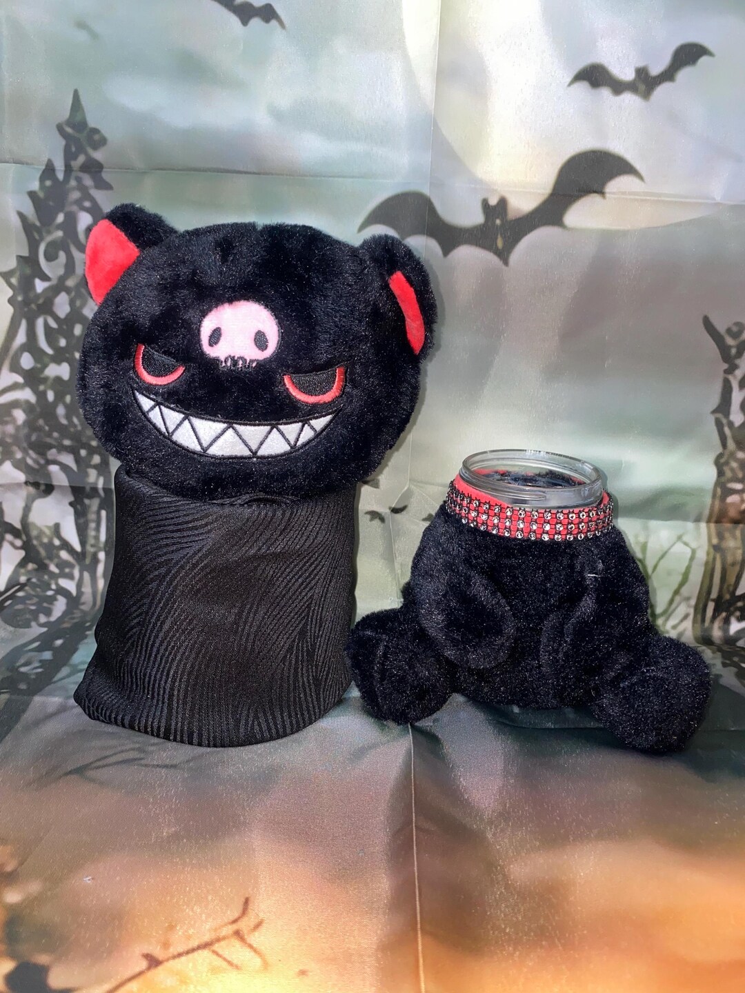 Bedazzled Mean Kitty Plush Halloween Stashjar, Animal Doll Stuffed Toy ...