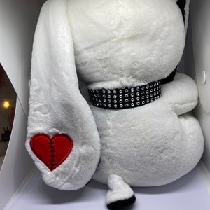 Bedazzled Gothic Rabbit Plush Stash Jar, Animal Doll Stuffed Toy, Mason ...