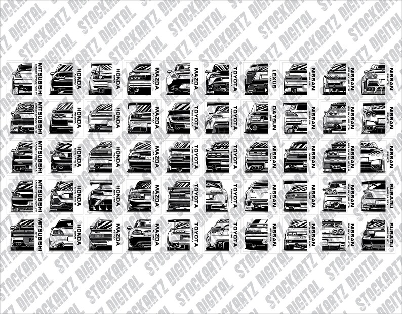 JDM Legends Pack .ai, .svg, .png and .dxf - Etsy