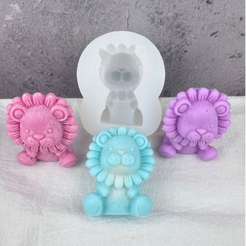 Lion Candle, Handmade Aromatic Candle for a Child, Animal-shaped Candle ...