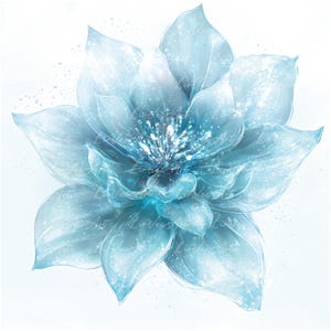 18 Ice Flower Clipart Bundle - Watercolor Frosted Flowers, Digital ...