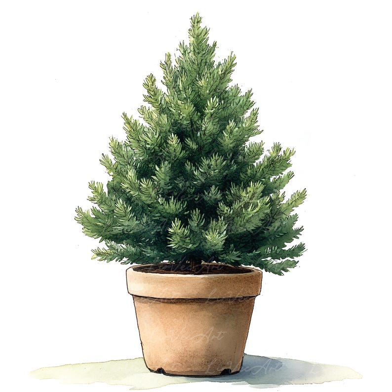 28 Watercolor Potted Trees Clipart – Oak, Pine, Birch, Maple, Sequoia ...