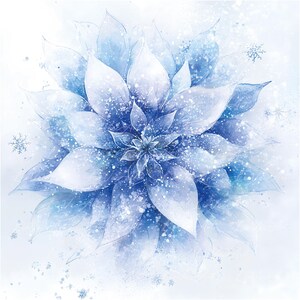 18 Ice Flower Clipart Bundle - Watercolor Frosted Flowers, Digital ...