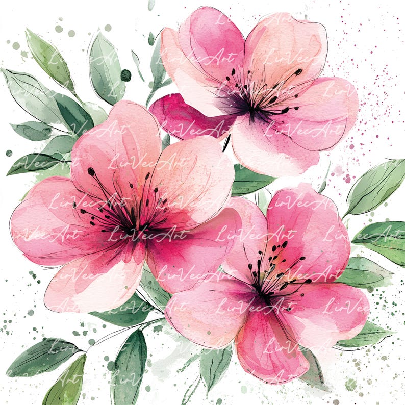 Watercolor Flower Clipart Bundle 20 High Resolution Floral ...