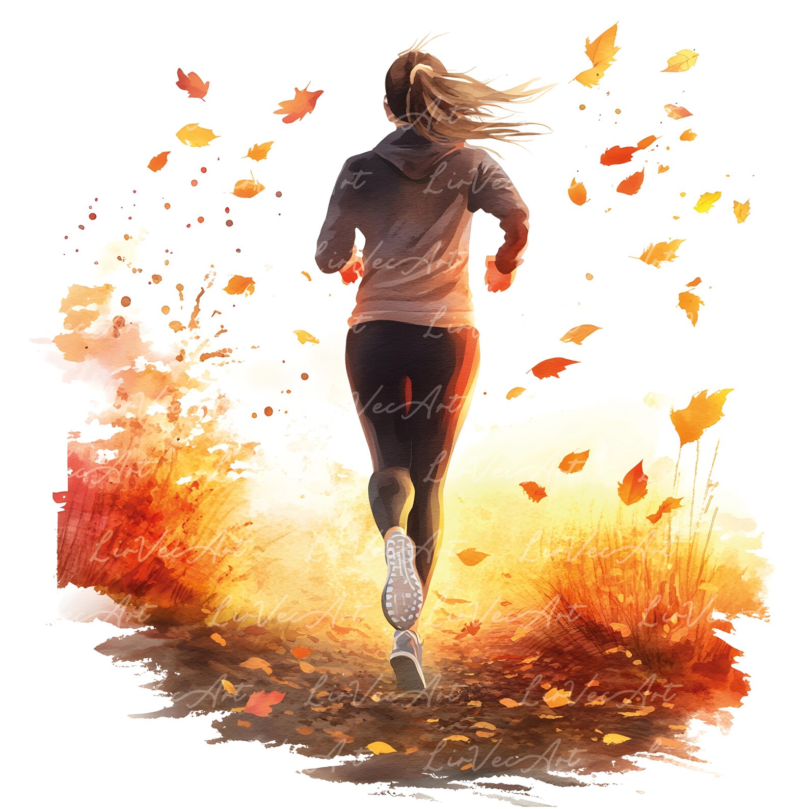 Running People Watercolor Clipart Set – 30 Sport Illustrations, Fitness ...