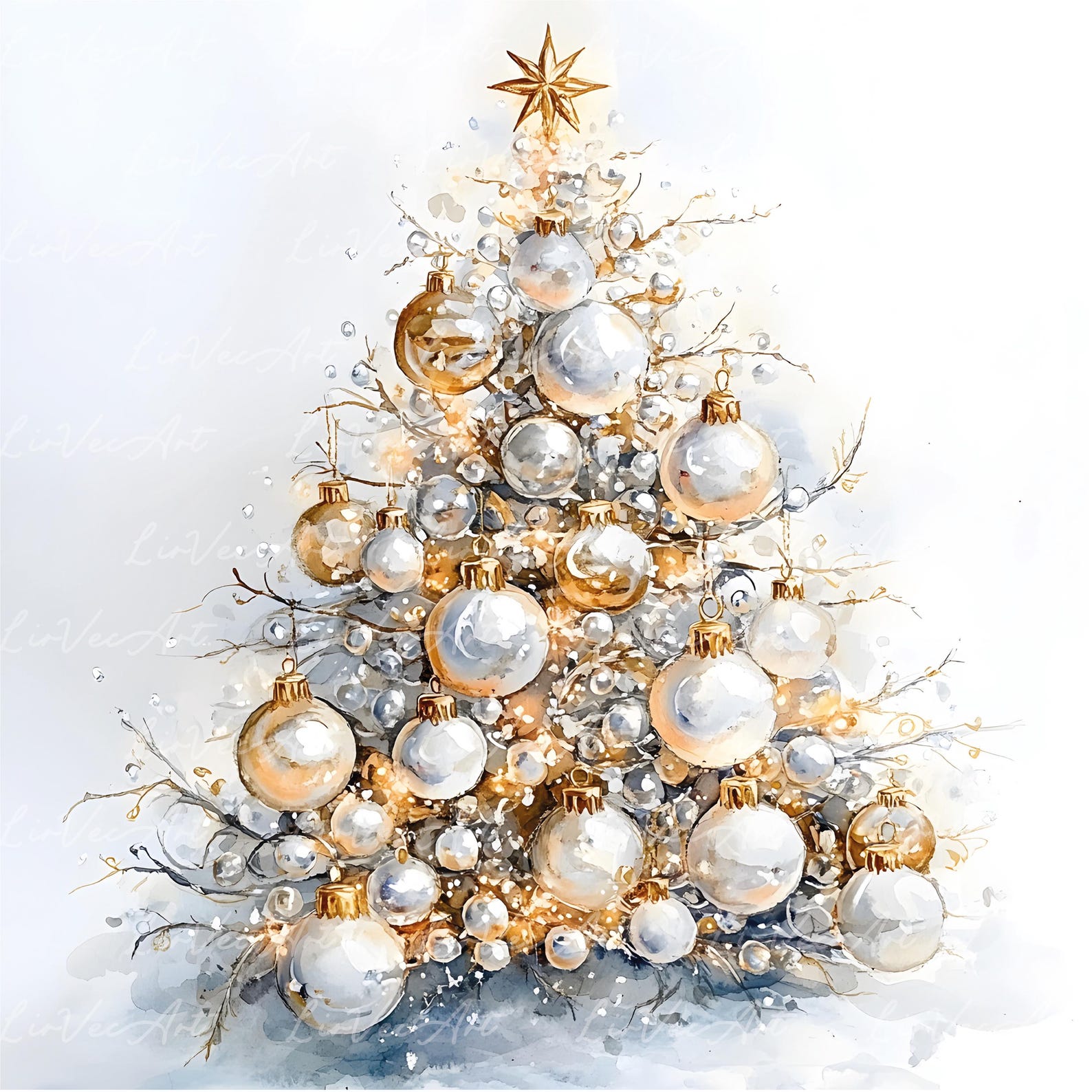 40 Watercolor Christmas Trees Clipart Bundle – Festive Holiday Tree ...
