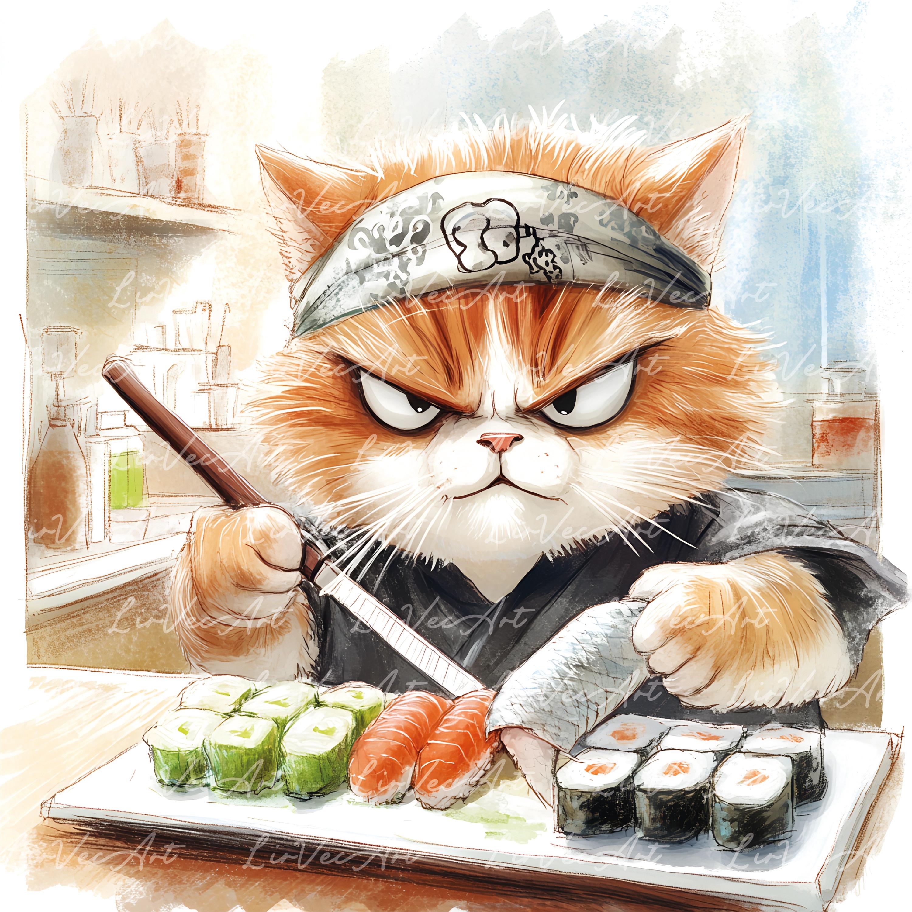 18 Funny Chef Cat Clipart Set - Perfect Gift for Chefs - Humorous ...