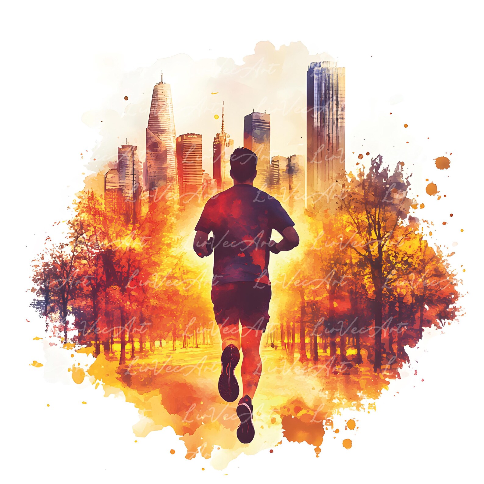 Running People Watercolor Clipart Set – 30 Sport Illustrations, Fitness ...