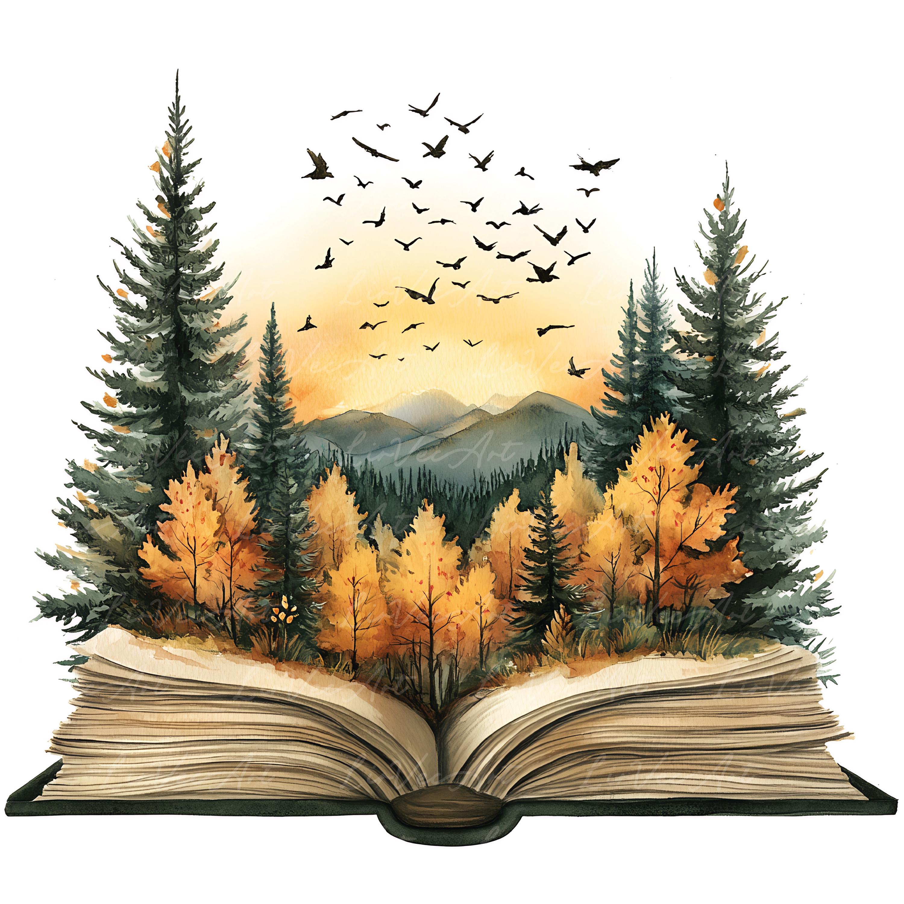 Enchanted Storybook Clipart, 20 Watercolor Open Book Illustrations With ...